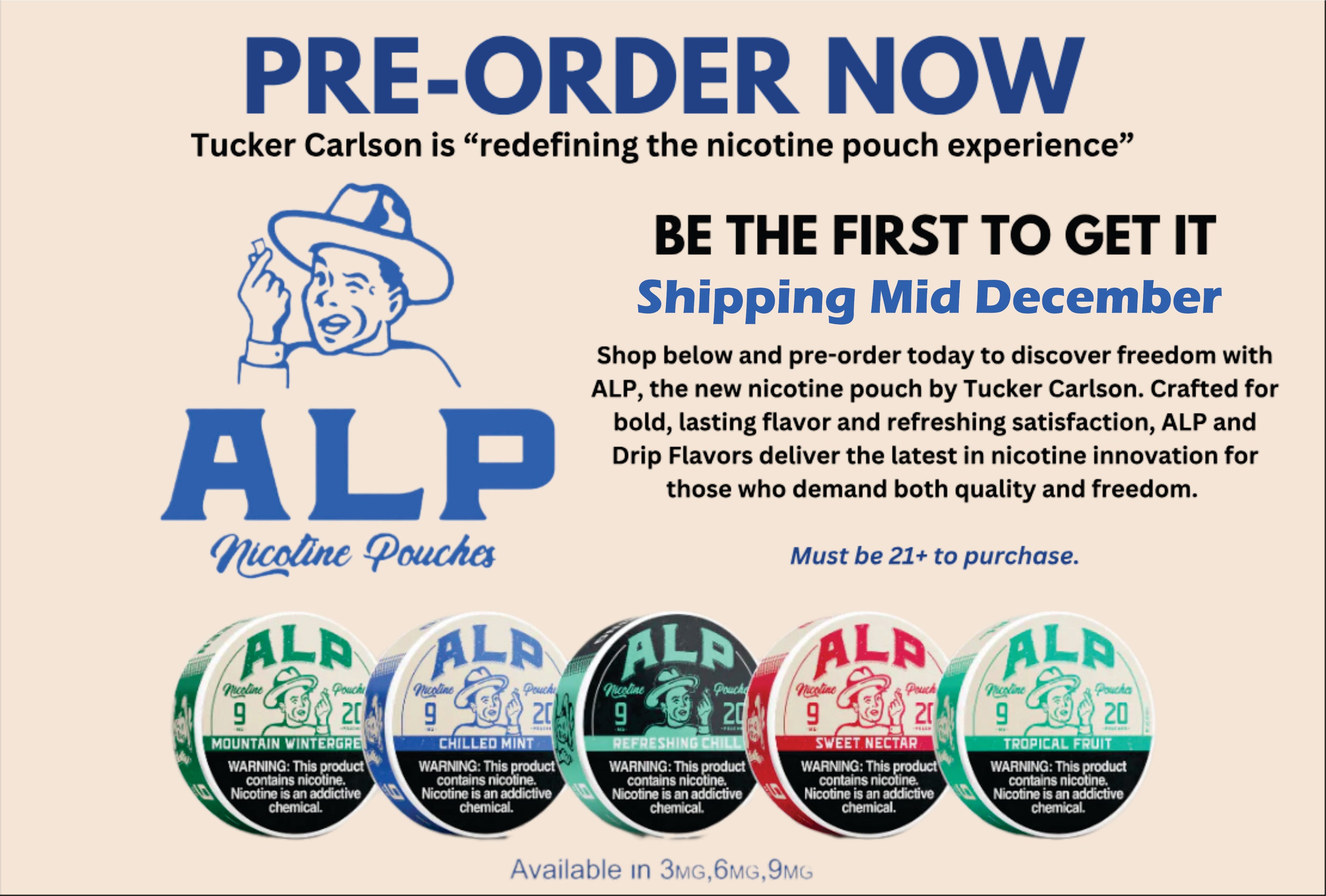 ALP POUCHES VARIETY 5 PACK AVAILABLE IN 3mg 6mg 9mg PRE-ORDER NOW ...